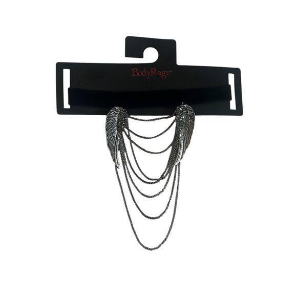 Bodyrage | Jewelry | Nwt Body Rage Silver Winged Chain Choker Necklace ...